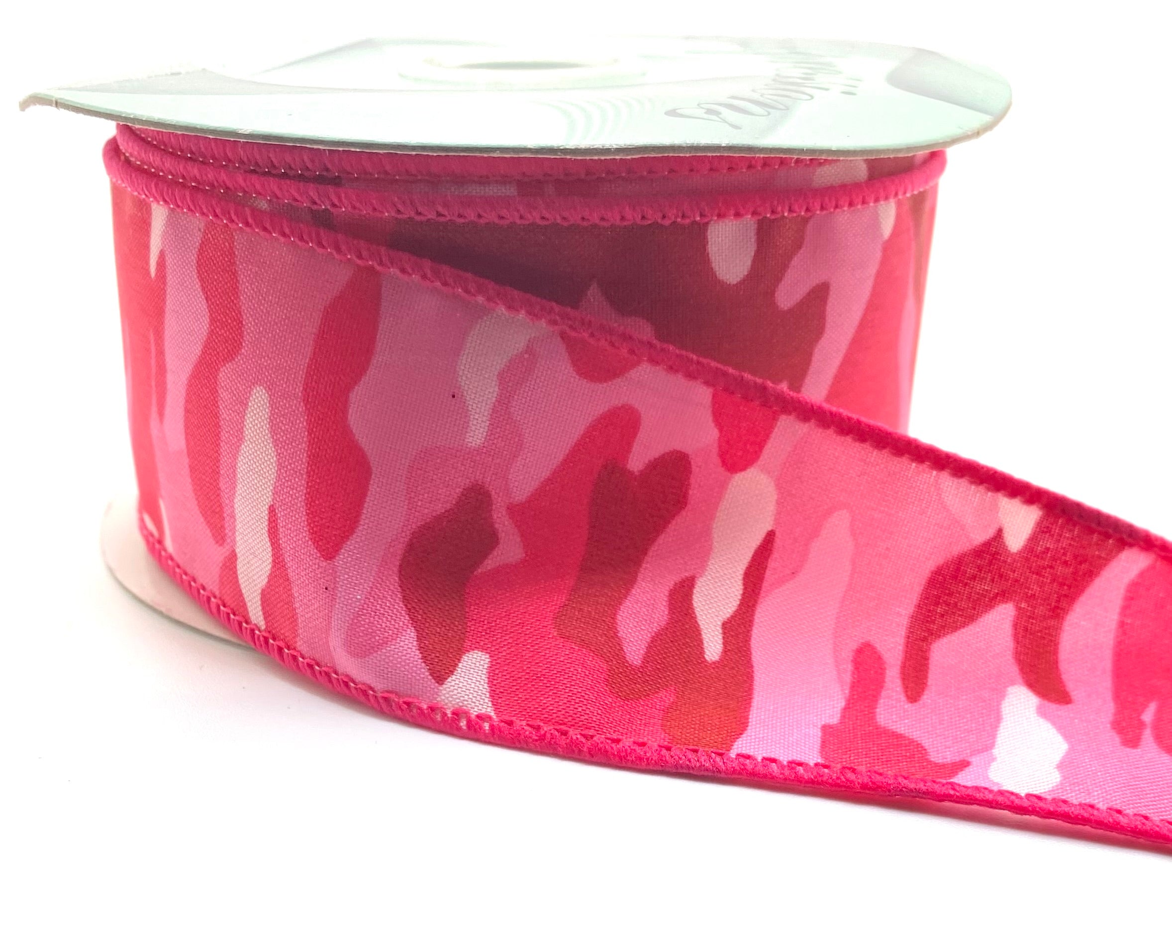 10 Yards - 1.5” Wired Pink Camouflage Ribbon – foxwreathsupplies