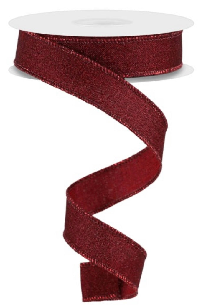 10 Yards - 7/8” Wired Red Glitter Ribbon – foxwreathsupplies