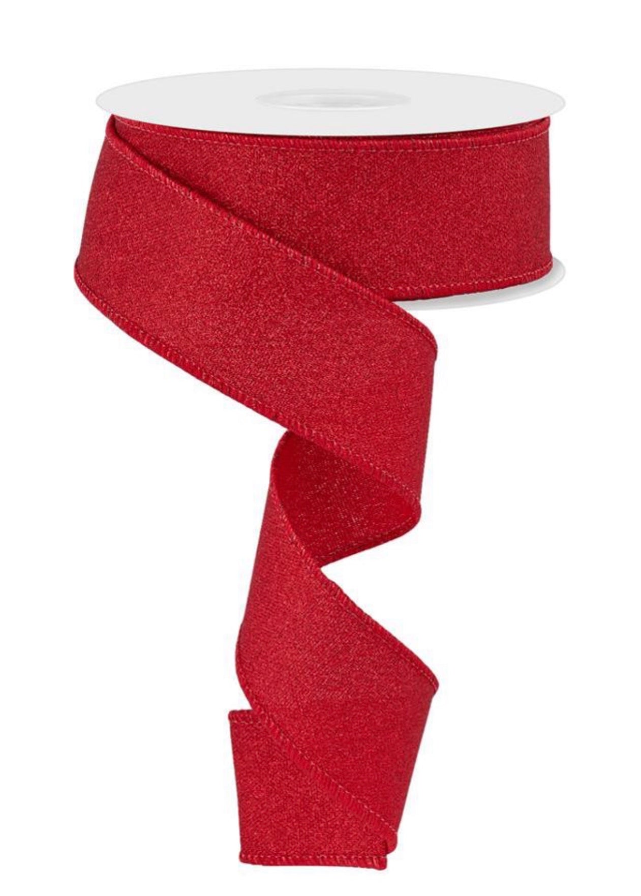 10 Yards - 1.5" Wired Red Glitter Ribbon – foxwreathsupplies